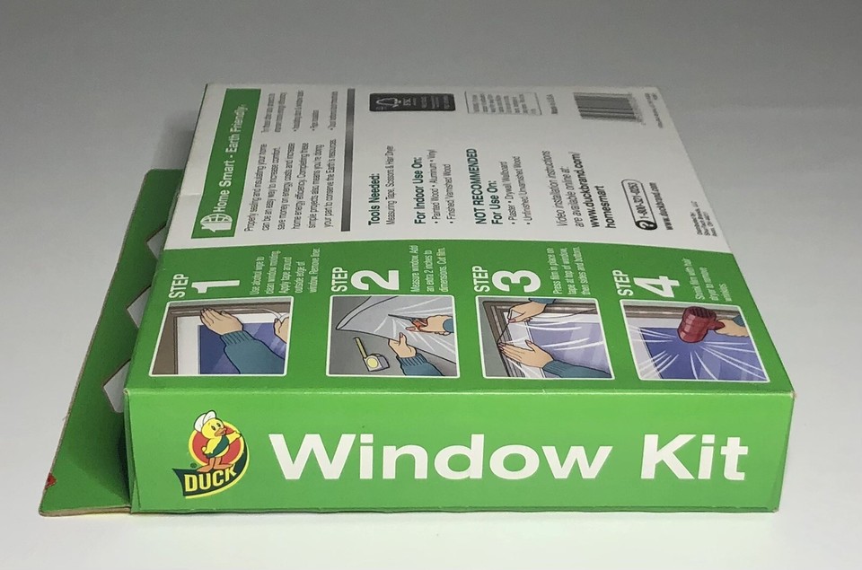 Duck Window Kit Insulates 5 Indoor 3’ x 5’ Windows Complete Shrink Film ...