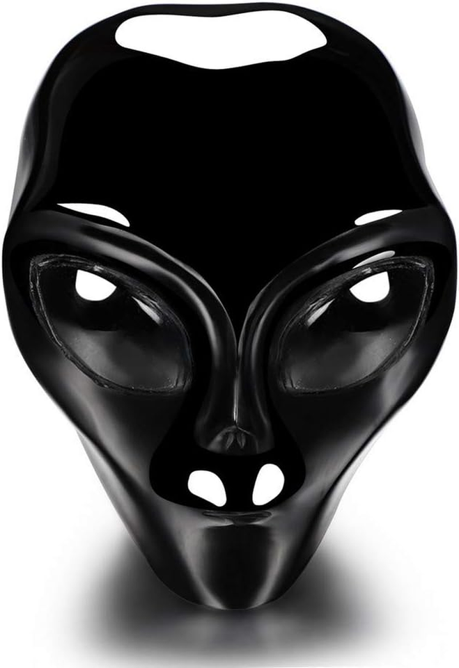 2.0" Black Obsidian Crystal Alien Skull, Hand Carved Gemstone Fine Art Sculpture | eBay