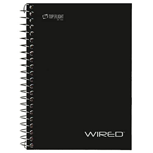 Top Flight Wired Personal Wirebound Notebook, 100 Sheets, College Rule ...