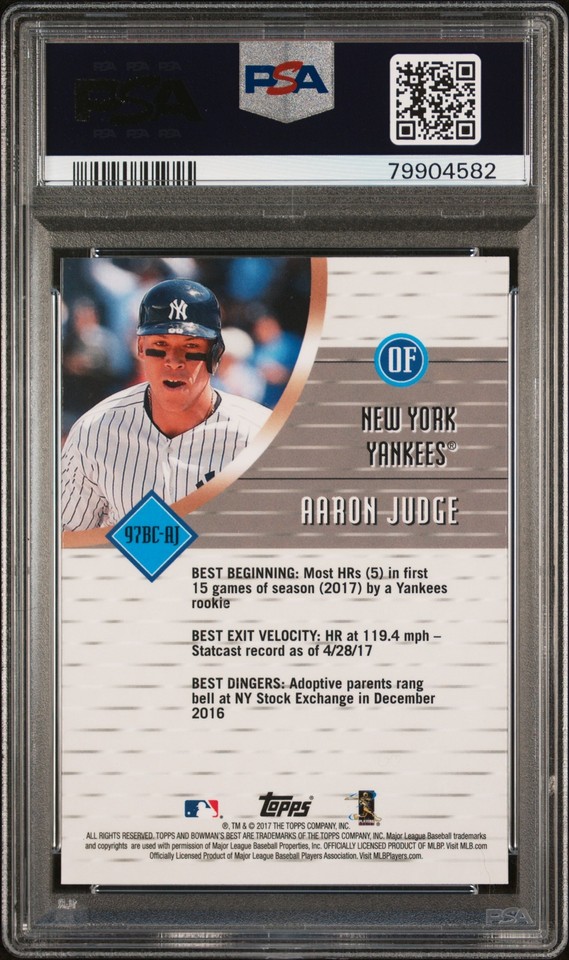 2017 Bowman's Best #97BC-AJ Aaron Judge 1997 Best Cuts PSA 9 | eBay