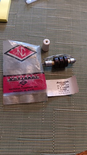 National Radio Co. R-300u RF Choke 2.5mh 300mA with ceramic stand off ...