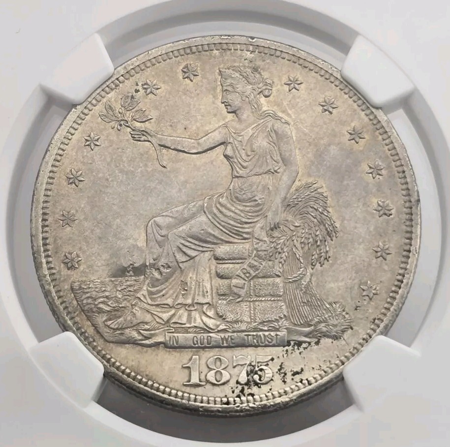 1875-CC Trade Dollar T$1 NGC AU Details Chopmarked Obv Spot Removed ...