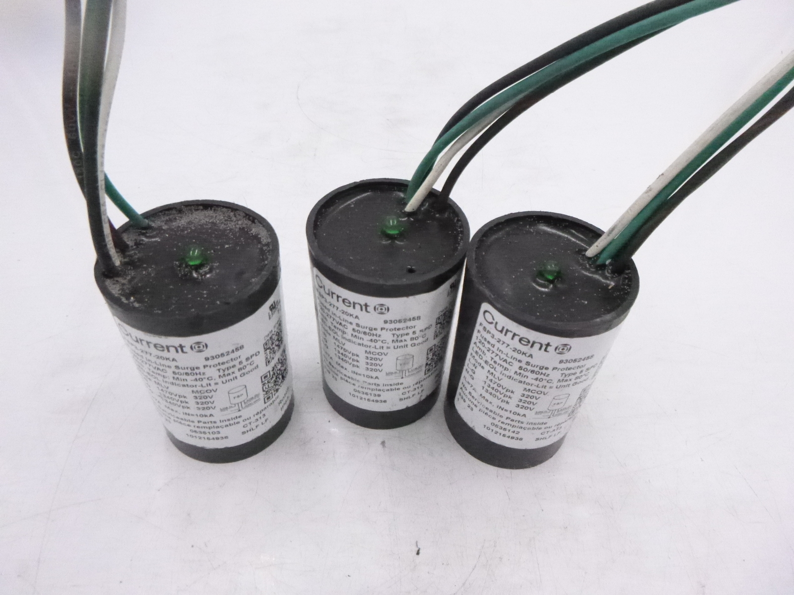 Lot of 3 Current FSP3-277-20KA Fused In Line Surge Protector 120-277V ...