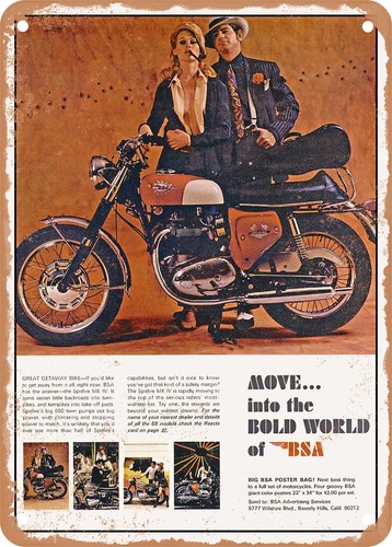 METAL SIGN - 1968 BSA Spitfire Mk.IV Mode. Into the Bold World of BSA ...