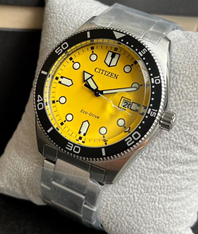 Citizen Yellow Dial Eco-Drive Men's Watch AW1760-81Z | eBay