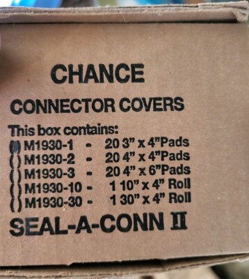 Seal-a-conn II Chance Electrical Connector Covers (20) 3x4 pads per box ...
