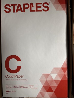 Staples 11 in x 17 in Copy Paper - White (‎512215) | eBay