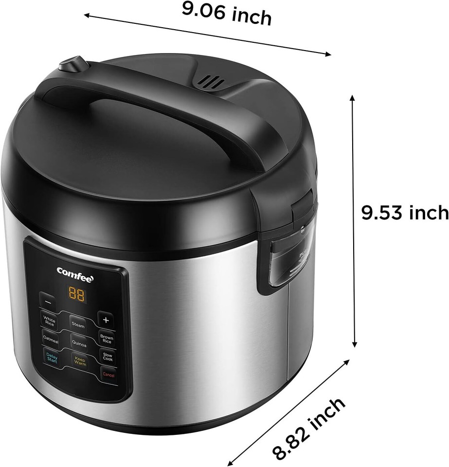 Programmable Digital Electric Rice Cooker Multi Slow Cooker Steamer 8 ...