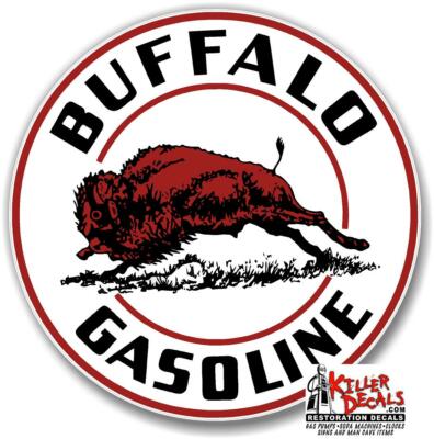(BUFF-1) 6" BUFFALO GASOLINE DECAL OIL CAN / GAS PUMP SIGN | eBay