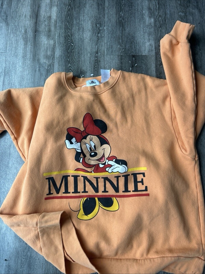 Women’s Disney World Parks Minnie Mouse Orange Crew Neck Sweatshirt XL ...