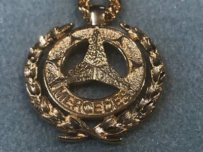 Mercedes medallion on chain, 1970s shiny gold plated | eBay