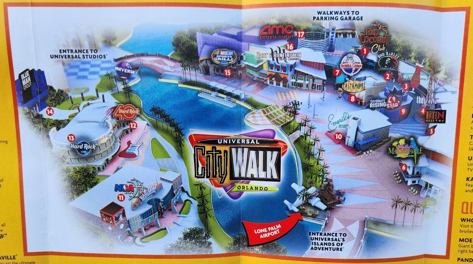 Bob Marley Reggae Celebration 2011 Universal CityWalk Fold Out Map ...