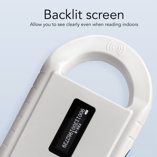 Handheld Pet ID Microchip Reader 134.2KHZ EMID Animal Tag Scanner ...