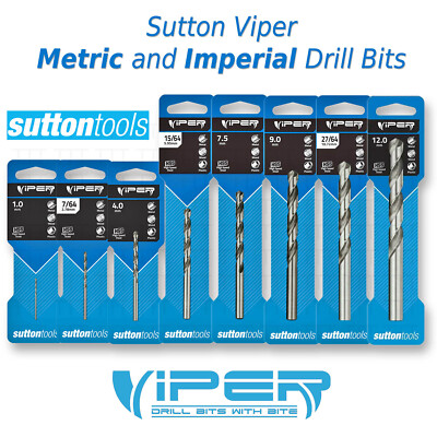METRIC and IMPERIAL Sutton Viper Jobber Drill Bits, Suits Wood Metal ...