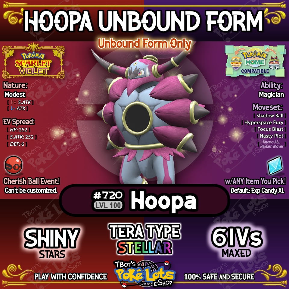🌎 Pokemon Scarlet Violet 🌠 Hoopa Unbound Confined 🌠 6IV Mythical Forms ...