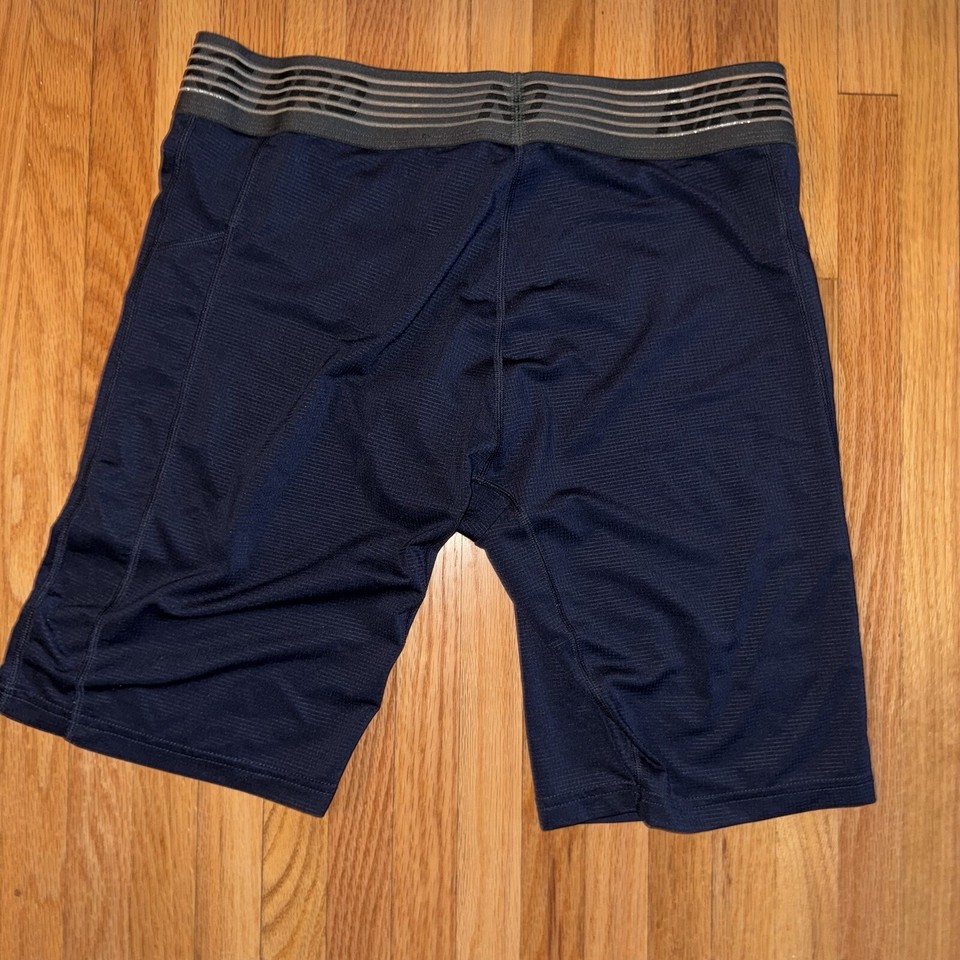 Men’s Nike Navy Blue Compression Shorts L Workout Wear Jock Gym Gear ...