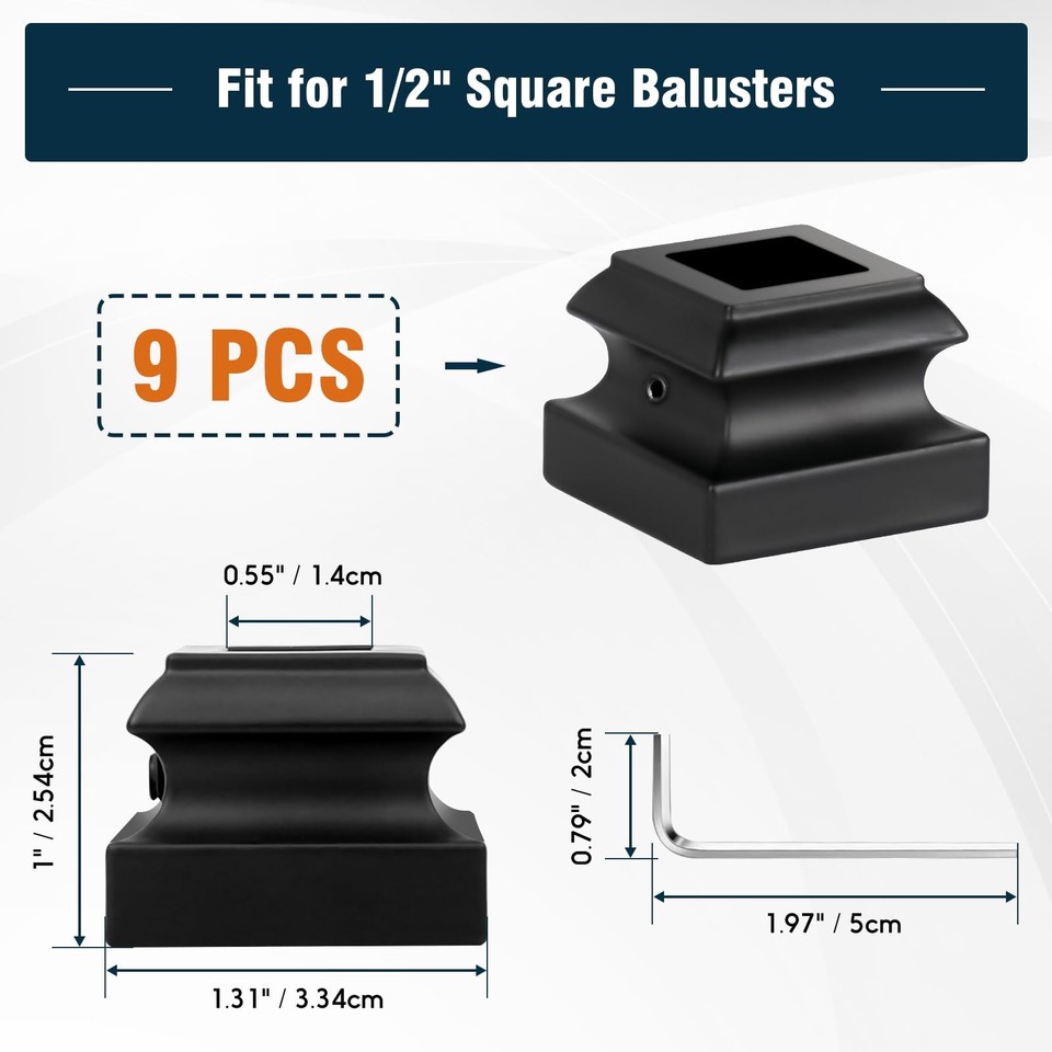 Iron Baluster Shoes 9Pack Baluster Flat Shoes with Screw Stair Baluster ...