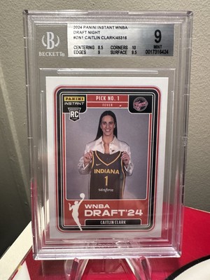 BGS 9 MINT Caitlin Clark 2024 Panini Instant WNBA Draft Night Rookie DN-1 /45316 | eBay