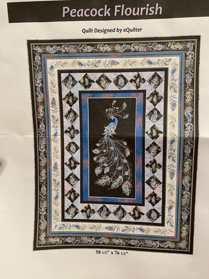 Peacock Flourish Quilt Kit (No Backing) | eBay