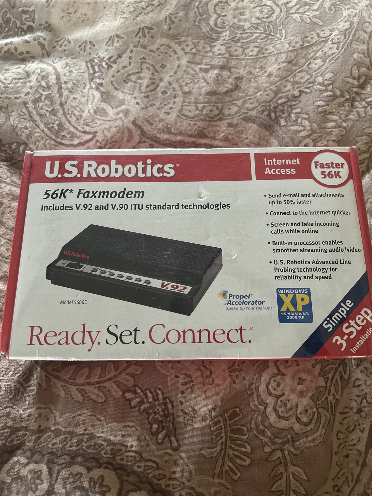 US Robotics V.92 & V.90 56K External Modem + Fax New Sealed ...
