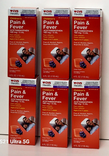 CVS HEALTH Children's PAIN & FEVER ACETAMINOPHEN 160 mg GRAPE FLAVOR ...
