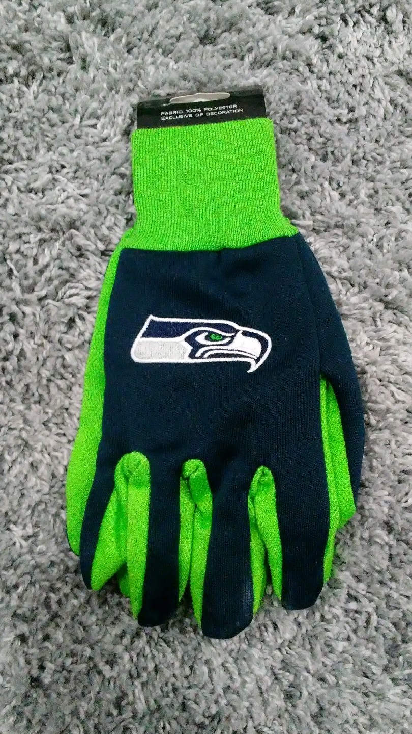 New Adult NFL Seattle Seahawks Blue/Neon Green Utility Winter Gloves ...