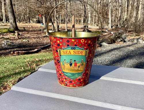 Vintage ~"Sea Side" Tin Litho ~ Sand Pail ~ And Shovel | eBay