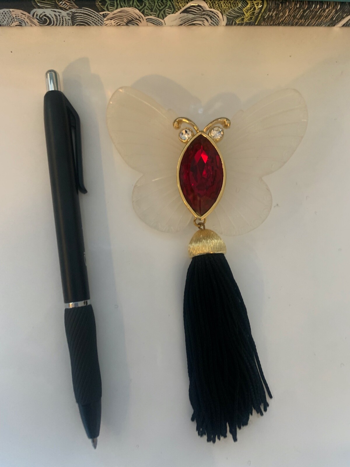 Vintage Ivana Butterfly Brooch garnet color gem and b… - Gem