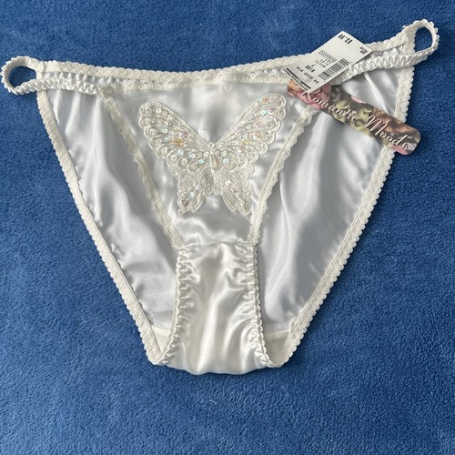 NWT-VINTAGE SHINY String Bikini PANTY Sequin Butterfly-Satin-EXTRA LRG ...