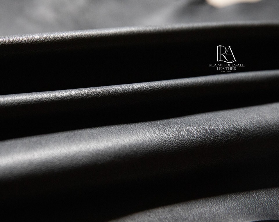 Thin 2 oz Black Grain Kid Goatskin Leather Hide Kidskin Garments Water ...