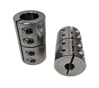 2PCS 1'' x 1/4'' ID SS Split Rigid Shaft Clamp Coupling 3'' L - Out of ...