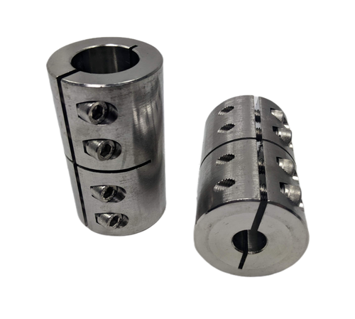 2PCS 1'' x 1/4'' ID SS Split Rigid Shaft Clamp Coupling 3'' L - Out of ...