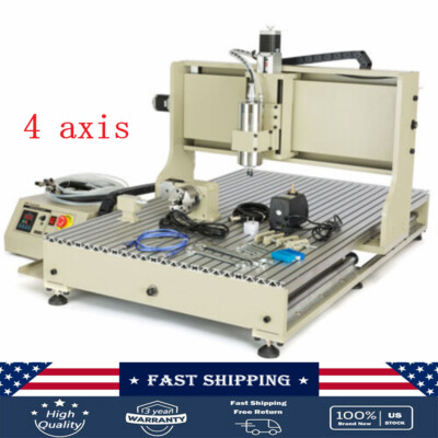 USB CNC 6090 4 axis 2.2KW CNC Router Small Wood Metal Engraving Milling ...