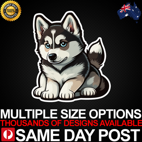 CUTE CHIBI HUSKY 5 Vinyl Car Sticker Decal Cheap Laptop Pet Love Dog ...