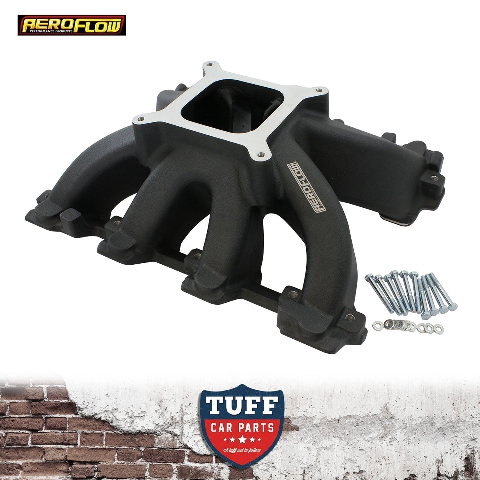 Aeroflow Cathedral Port Hi Rise Single Plane Carb Intake Manifold for ...