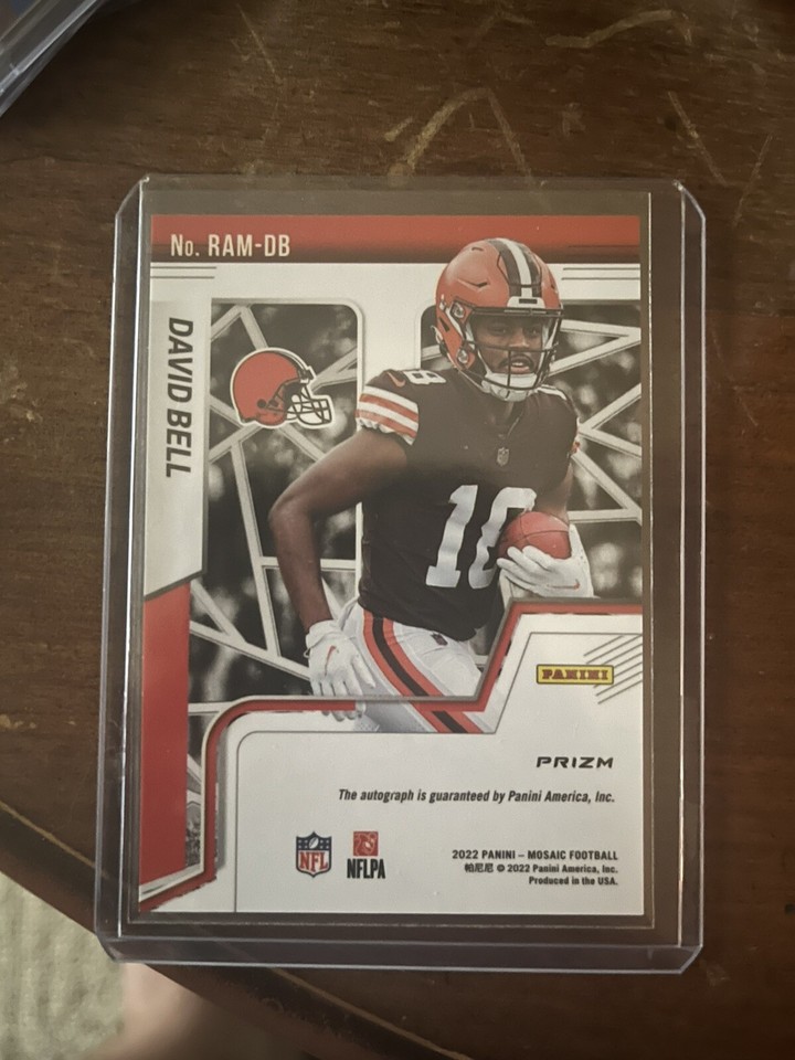 2022 Panini Mosaic David Bell Rookie Auto Silver Prizm Cleveland Browns ...