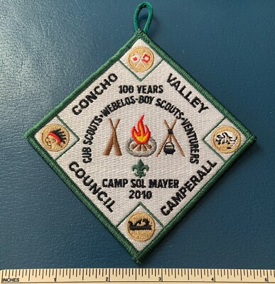 2010 CAMP SOL MAYER Camperall PATCH BSA 100 Years Concho Valley Council ...