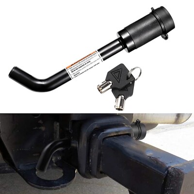 5/8" Bent Trailer Hitch Pin Lock w/ Keys Cover for RV Truck Receiver ...