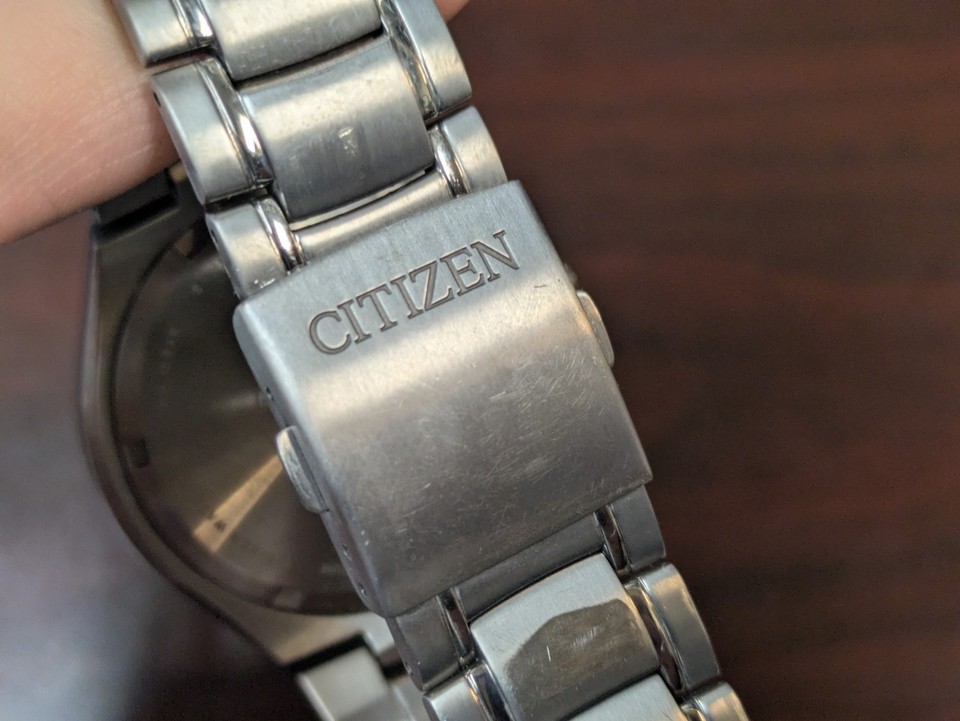Citizen Men's Eco-Drive Titanium Sapphire Crystal Blue Face Watch Good ...