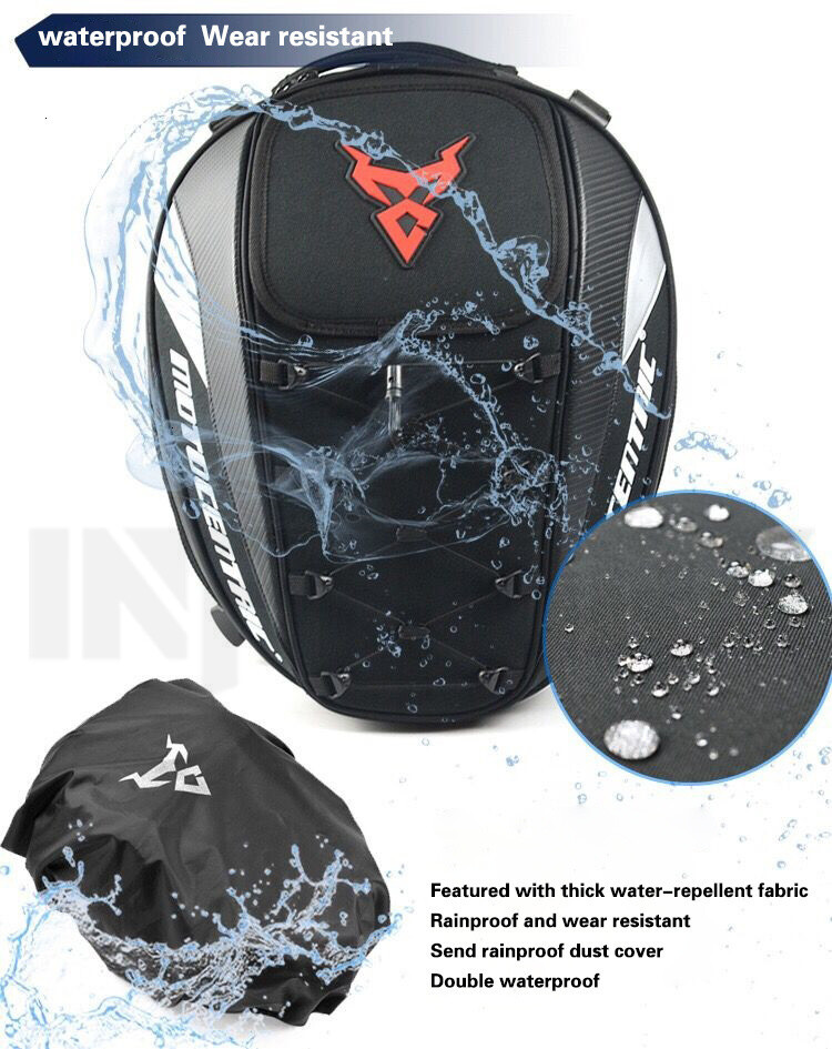 Motorcycle Tail Bag Seat Pack Travel Rear Luggage Rack Carry Bag ...