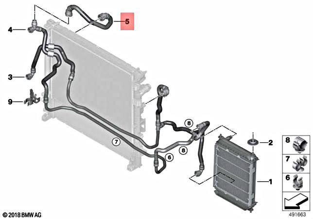 Genuine BMW G07 X7 50iX SAV Hose External Radiator 17129894773 for sale ...