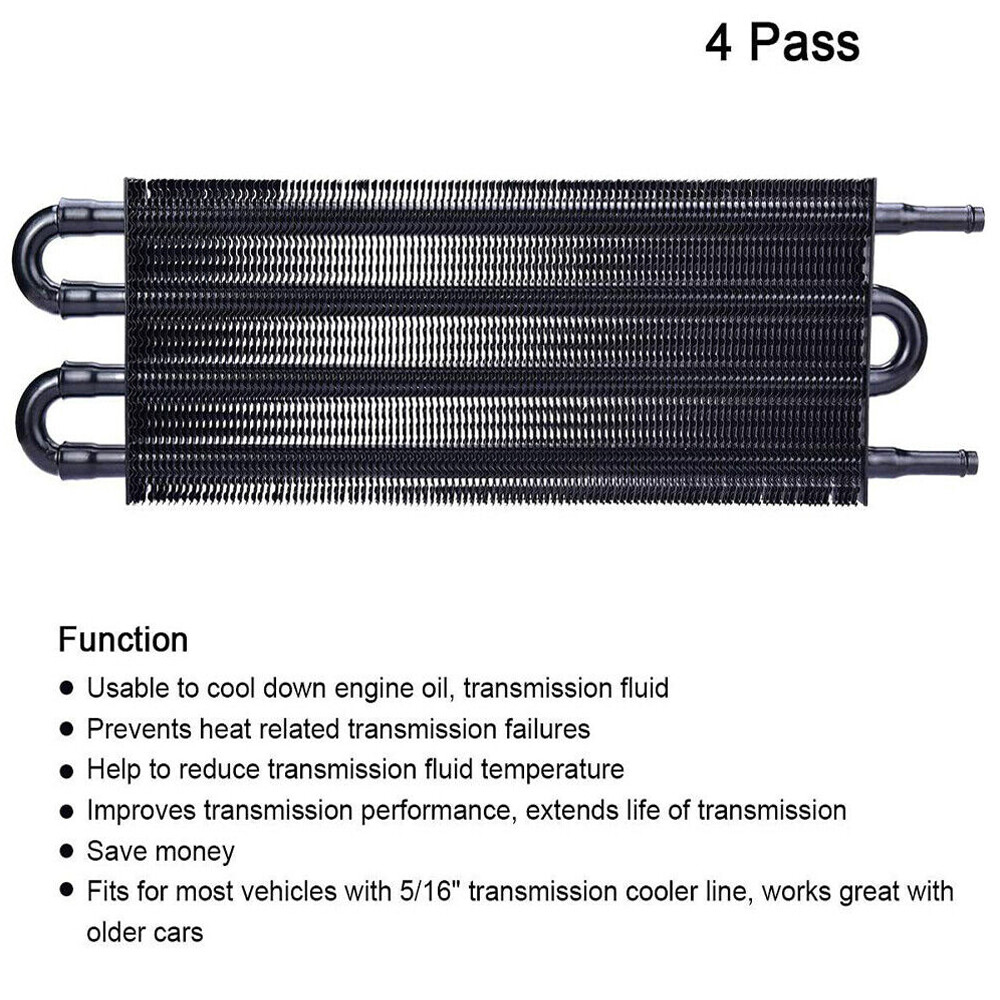 Universal 4 Row Remote Transmission Oil Cooler Auto-Manual Radiator ...
