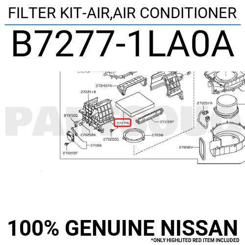 B72771LA0A Genuine Nissan FILTER KIT-AIR,AIR CONDITIONER B7277-1LA0A | eBay