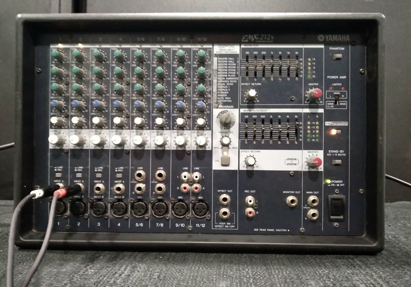 YAMAHA EMX-212S 400W-12 CHANNEL STEREO POWERED MIXER-TESTED-PACKAGED ...