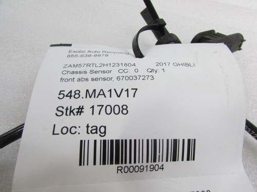 Maserati Ghibli, Front Anti-Lock Brake Sensor, ABS Sensor, Used, P/N ...
