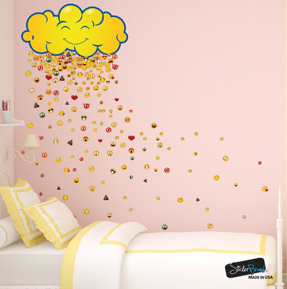 Happy Cloud Raining 200 Smiling Faces Graphic Decal #6093 | eBay