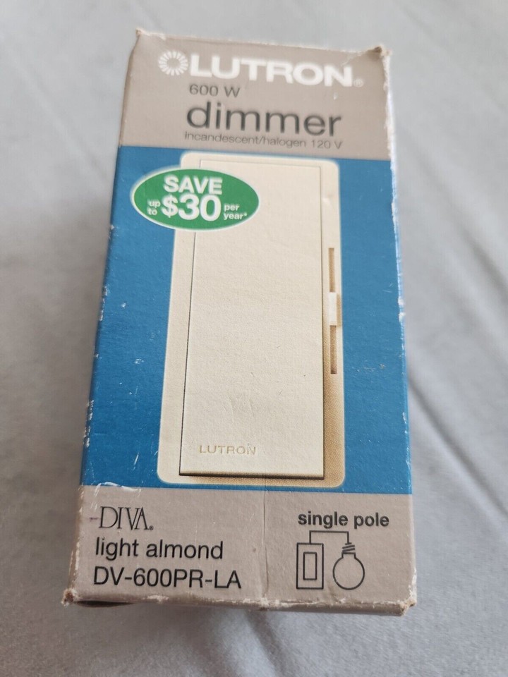 New 6X Lutron 600W Dimmer Single Pole LIght Almond DV-600PR-LA Brand | eBay