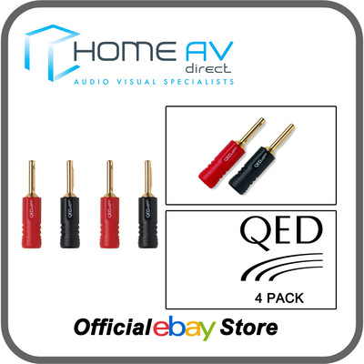QED Screwloc ABS 24k Gold Plated 4mm Banana Plugs - 4 Pack | QE1880 ...