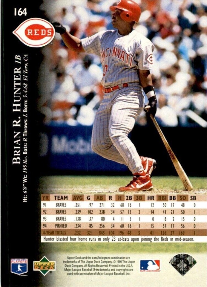 1995 Upper Deck Brian Hunter Baseball Cards #164 | eBay UK