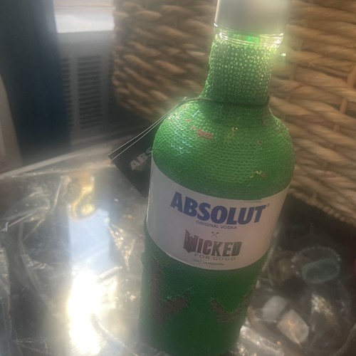 2025 ABSOLUT VODKA WICKED LIMITED EDITION Green Pink Sequin Bottle Cozy ...